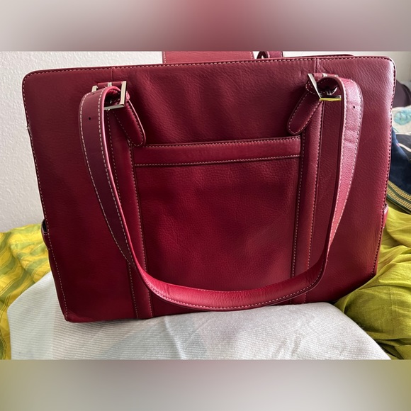 Franklin Covey | Bags | Franklin Covey Redwine Colored Leather Tote ...